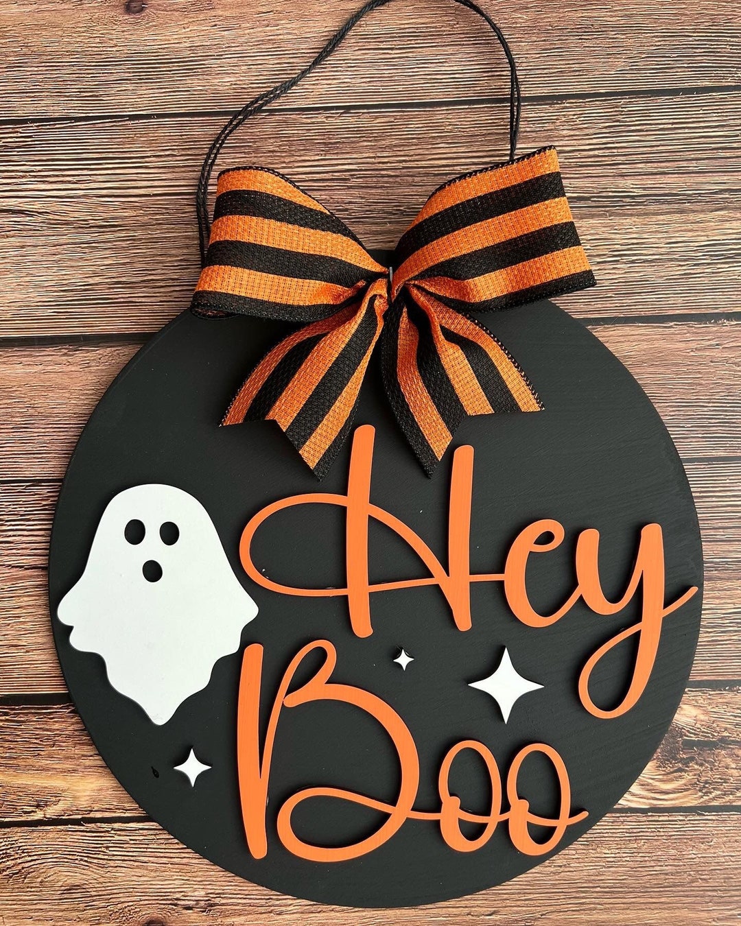 Hey Boo Door Hanger, Laser Cut 3D Door Hanger, Halloween Door Wreath ...