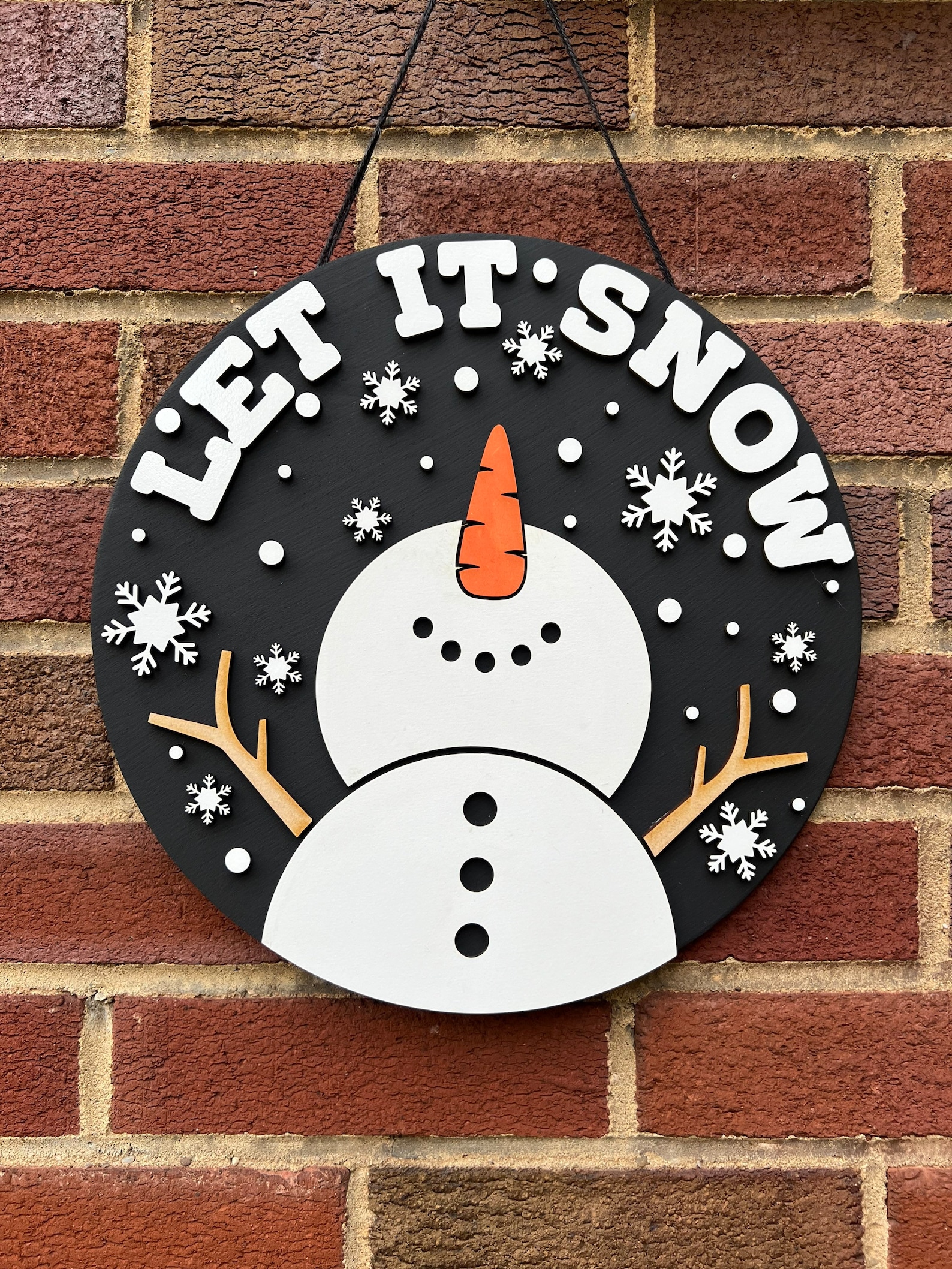 Let It Snow 3D Winter Door Sign Christmas Decor Snowman Door - Etsy