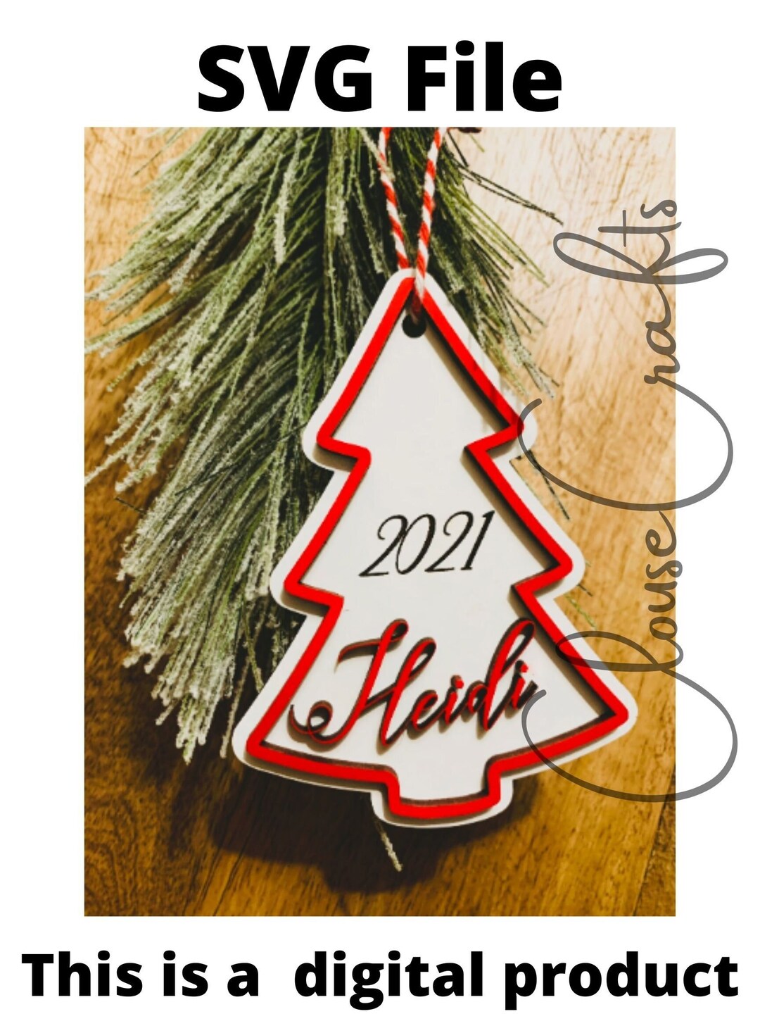 SVG Tree Shaped Stocking Tag Laser File 5 Stocking Tag - Etsy
