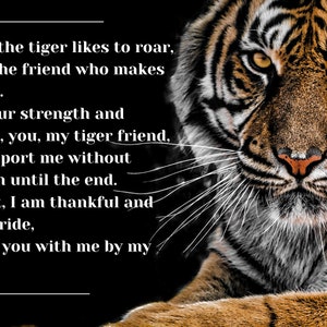 Tiger Friendship Gift, Tiger Ornament, Tiger Friendship Message, Tiger ...