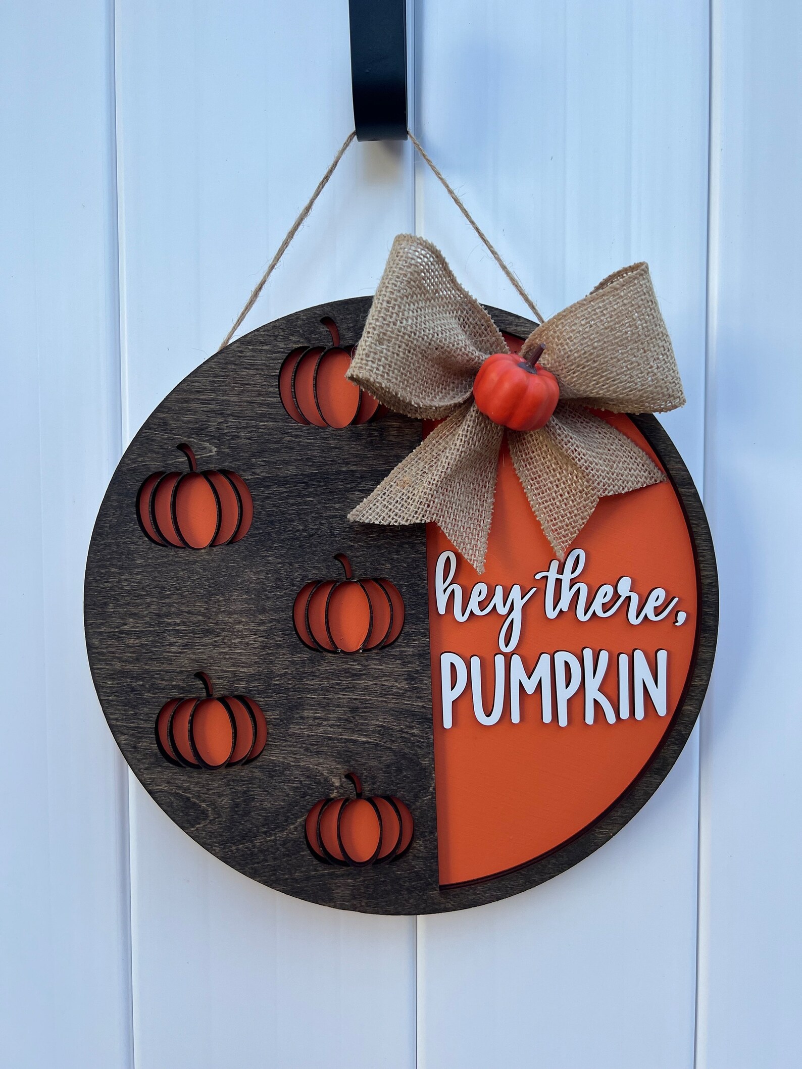 Hey There Pumpkin Round Sign SVG, Layered Pumpkin Sign SVG, Fall Decor ...