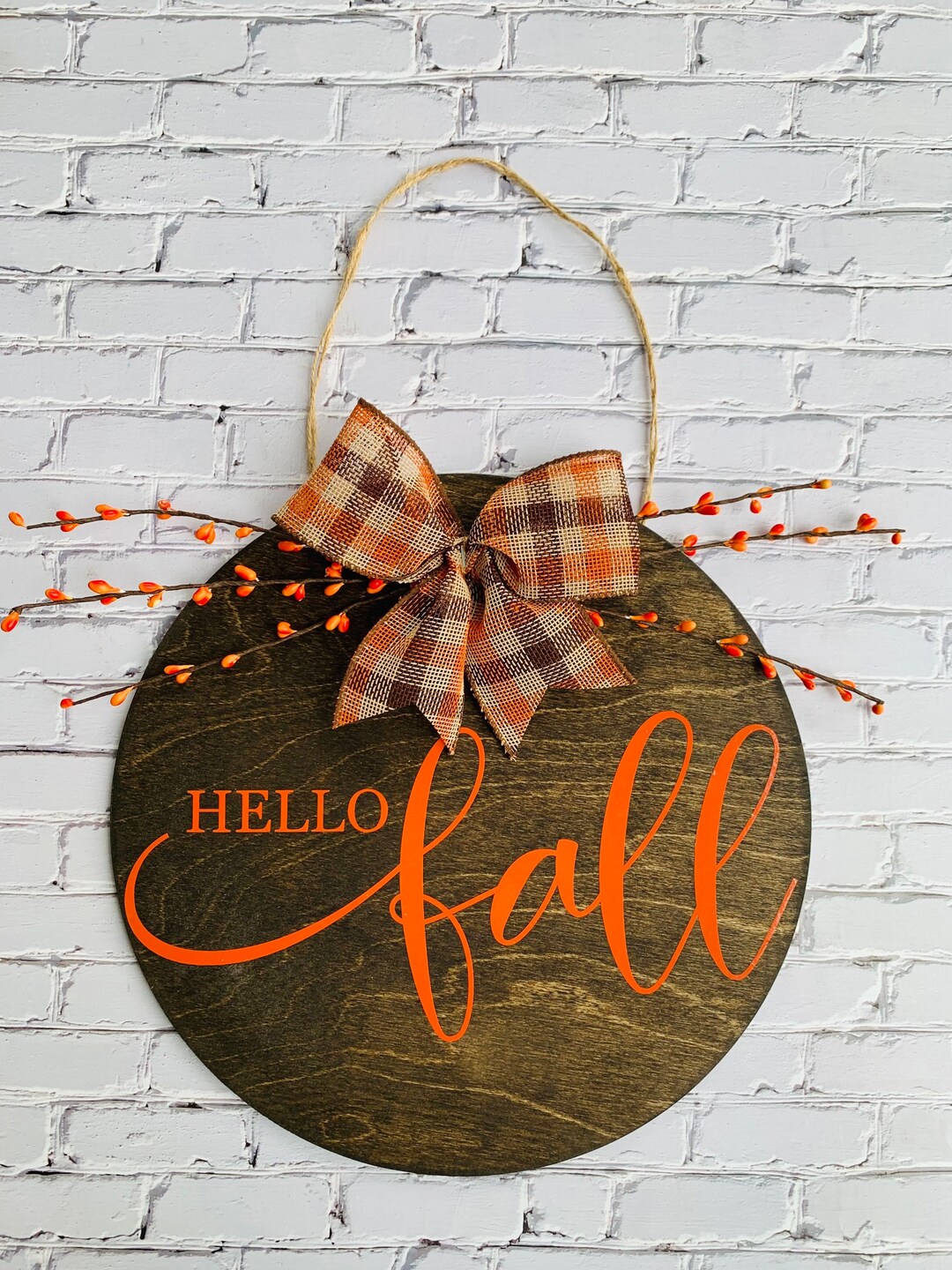 Hello Fall Front Door Decor, Front Door Decor, Hello Fall Door Sign ...