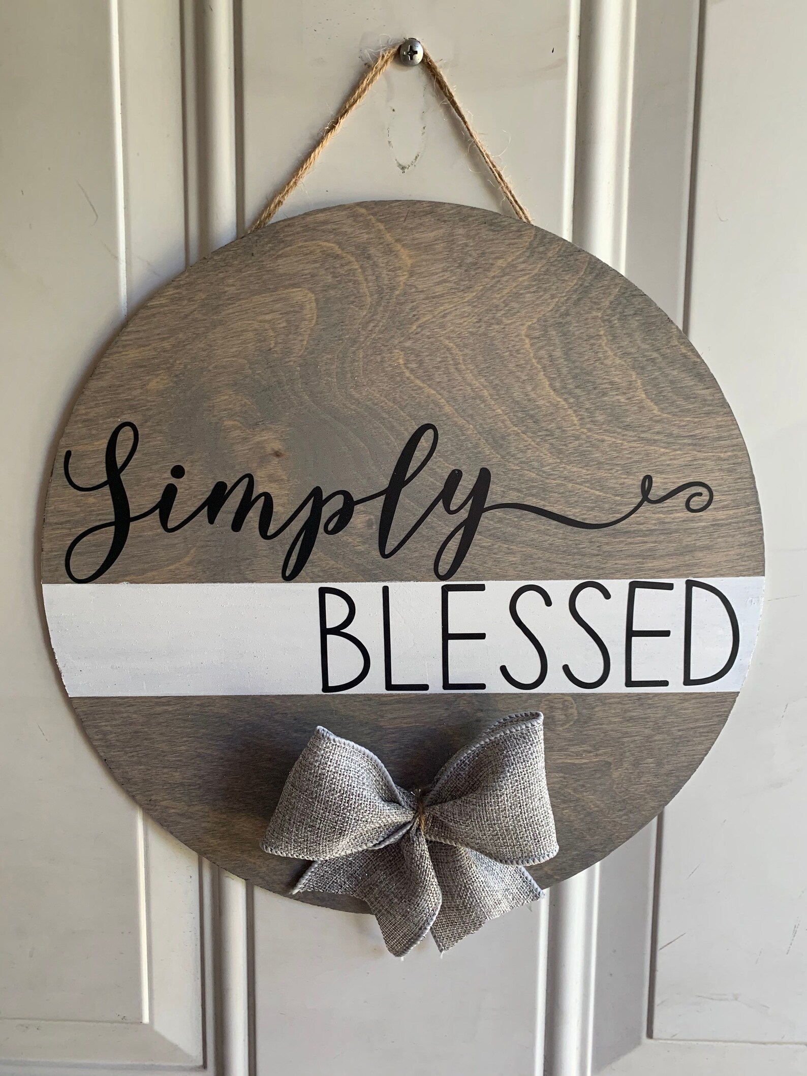 Simply Blessed Door Hanger, Round Door Hanger, Door Decor, Welcome Door ...