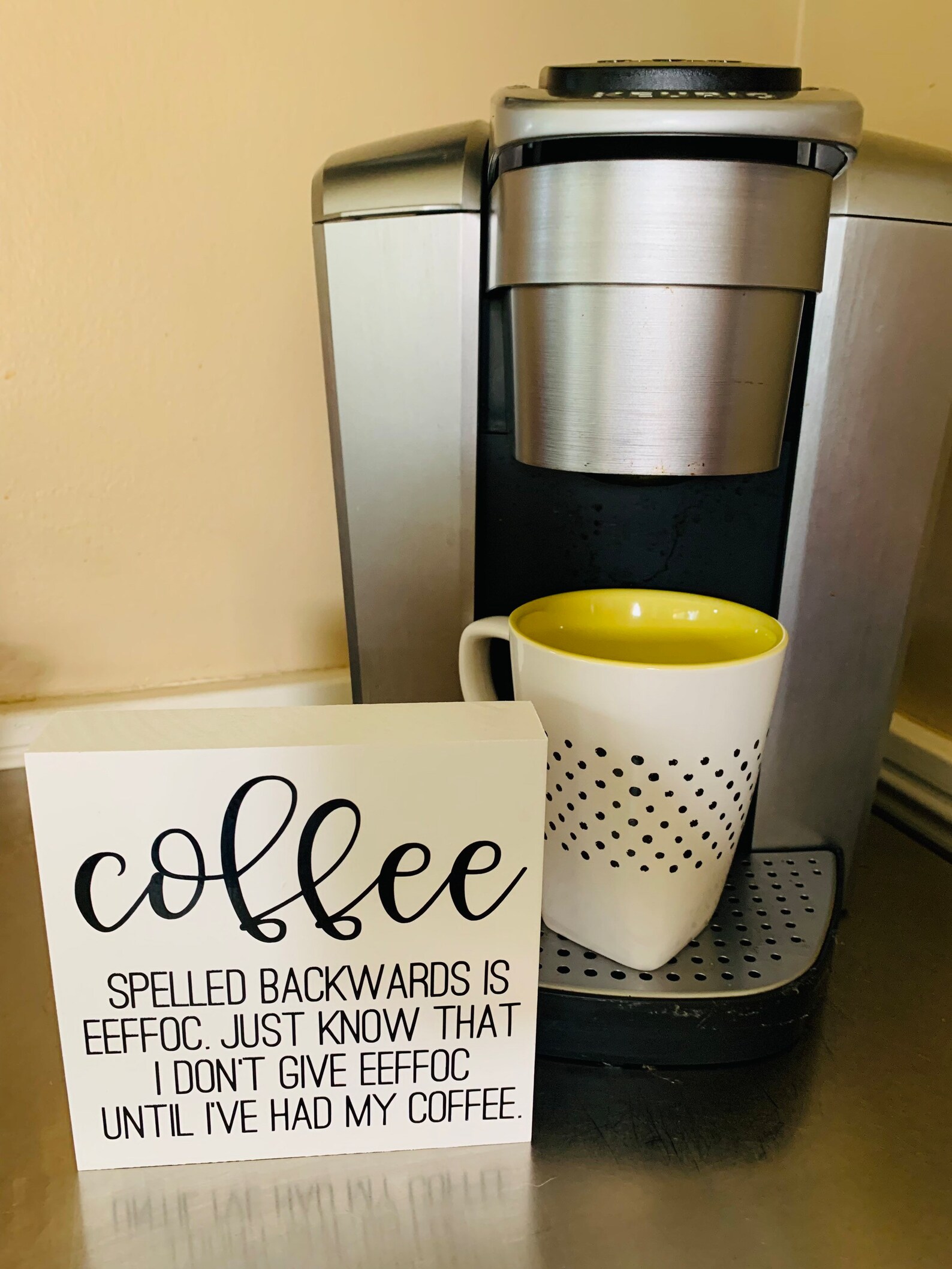 Coffee Spelled Backwards is Eeffoc Coffee Sign Coffee Bar - Etsy