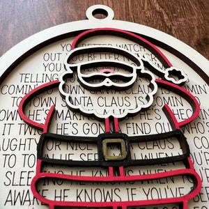 Santa Claus Ornament SVG, Christmas Santa Claus Lyrics Engraved Word ...