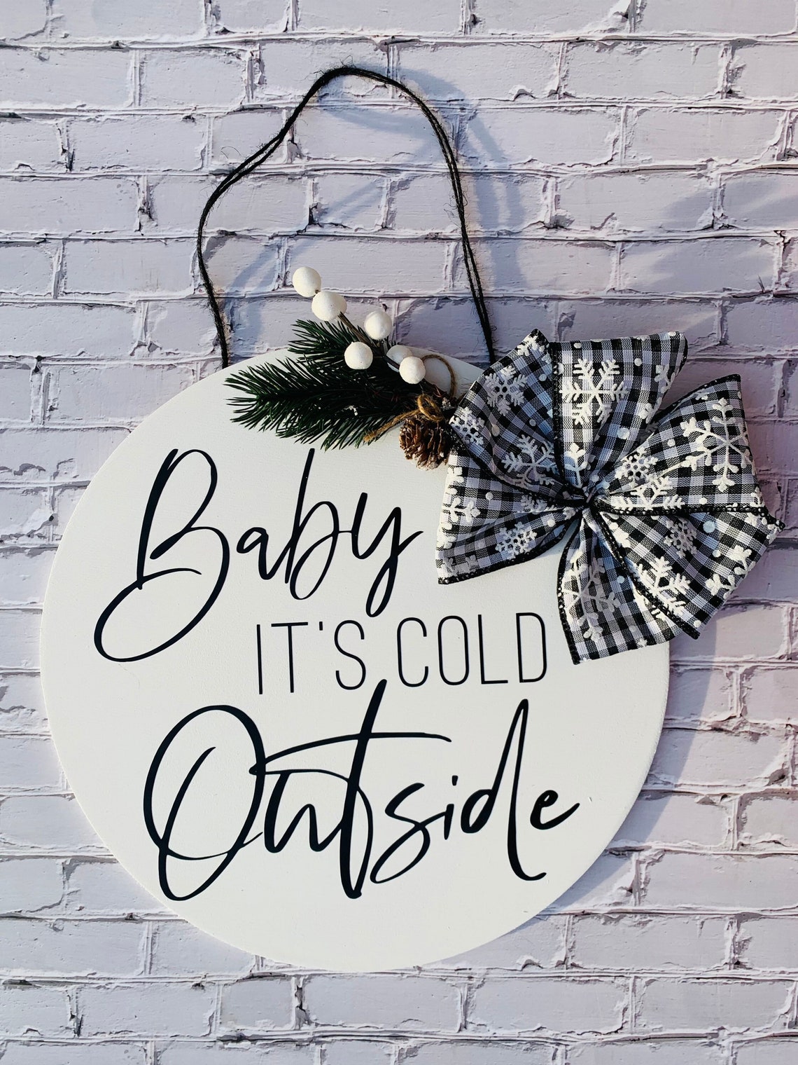 Baby It's Cold Outside Sign Winter Door Hanger Winter - Etsy