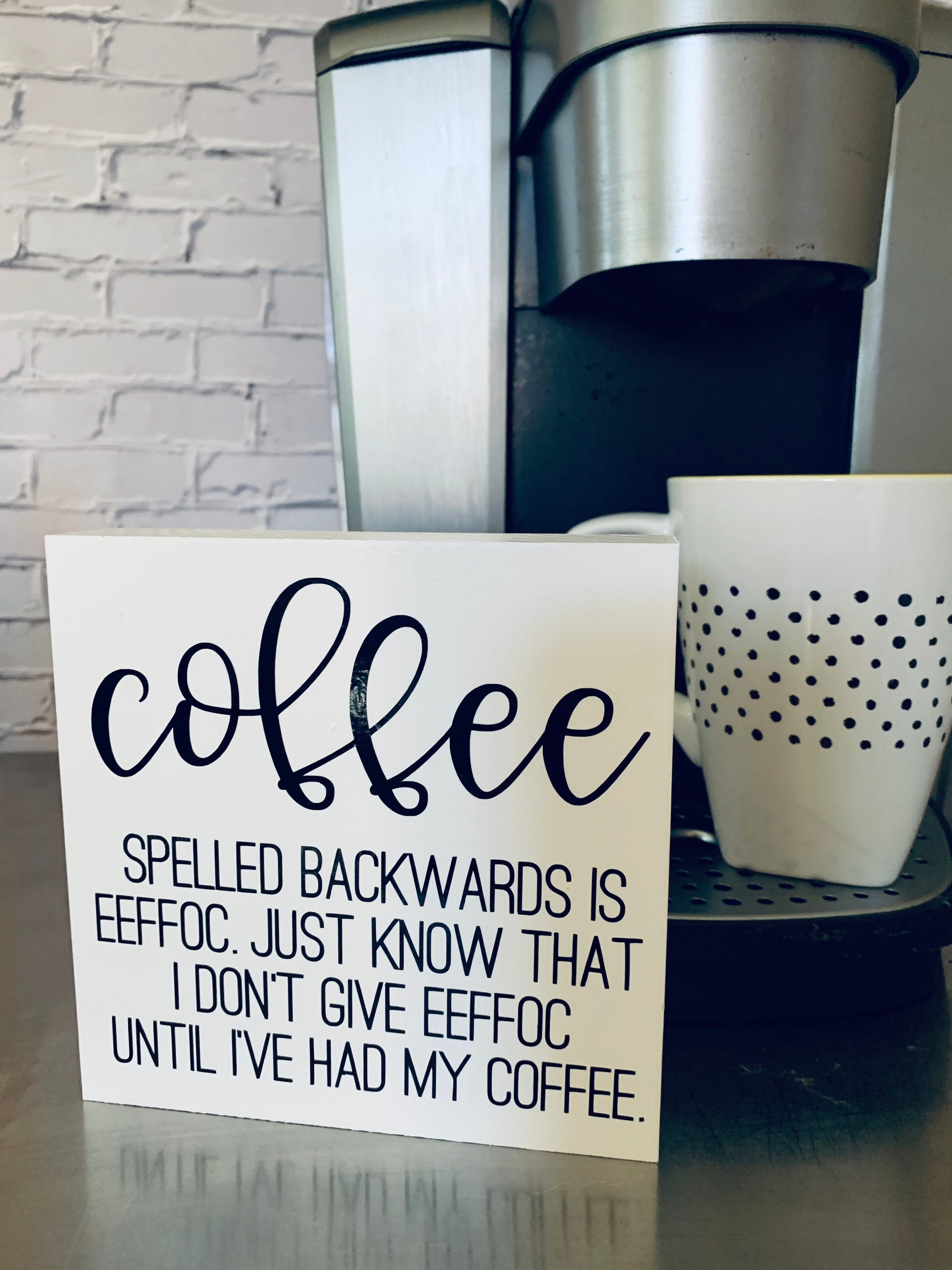 Coffee Spelled Backwards is Eeffoc Coffee Sign Coffee Bar - Etsy