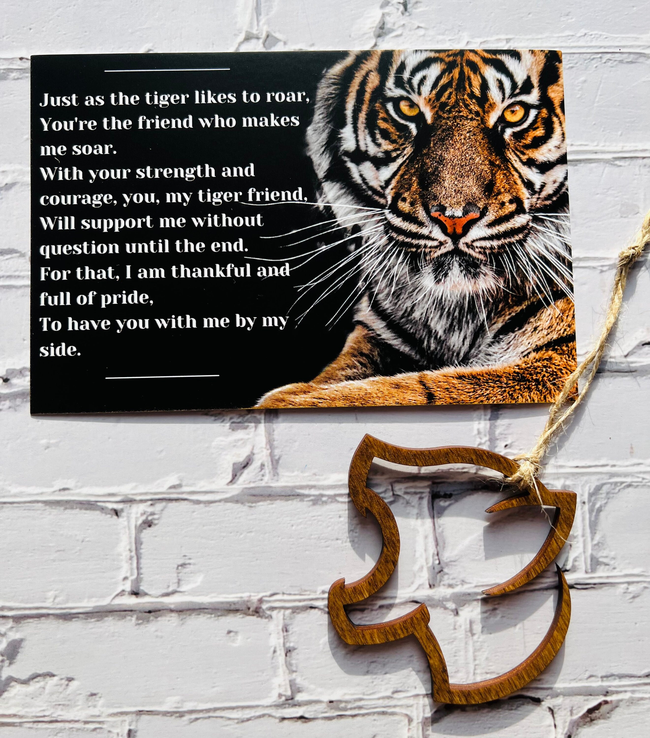 Tiger Friendship Gift, Tiger Ornament, Tiger Friendship Message, Tiger ...
