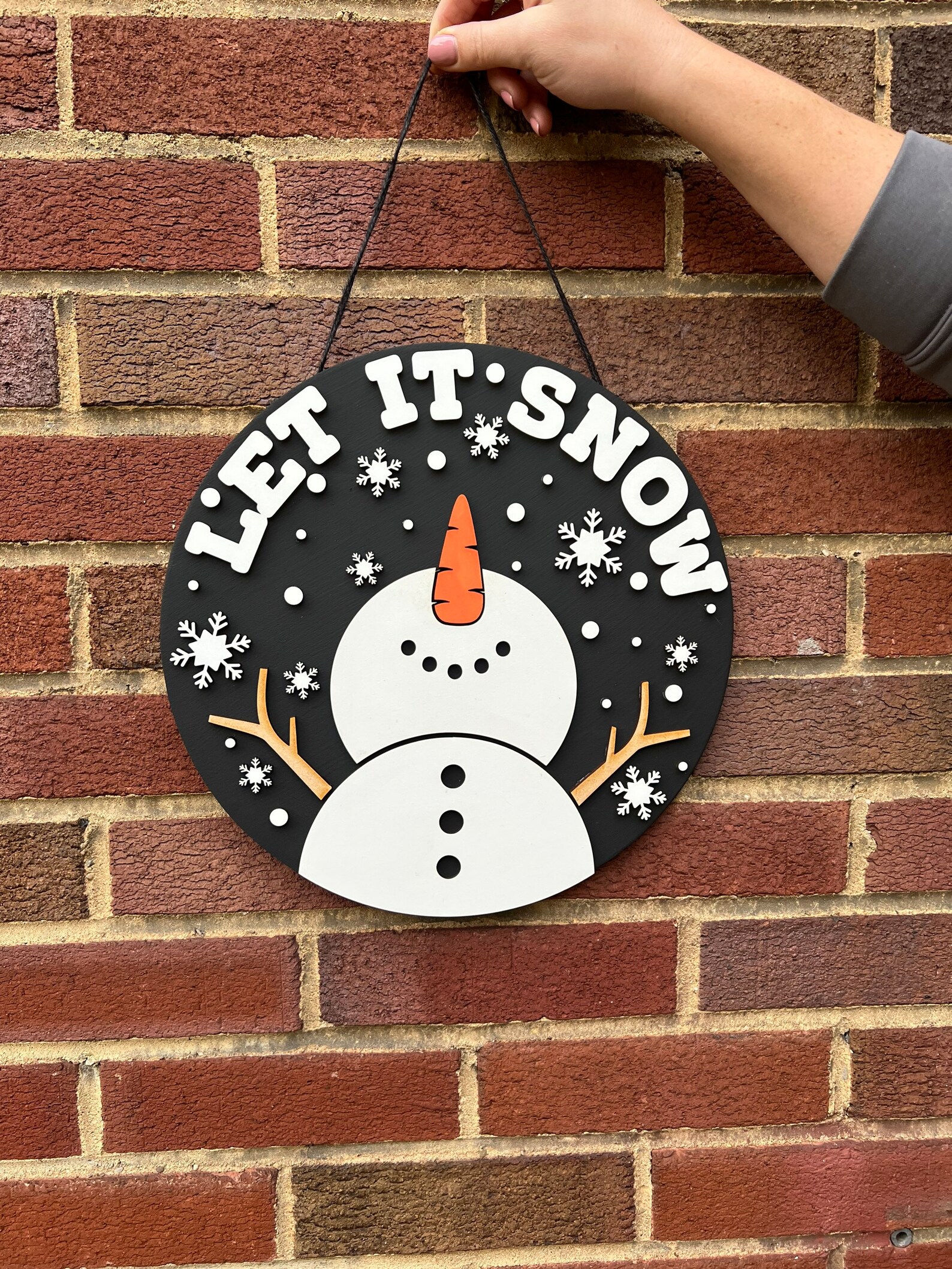 Let It Snow 3D Winter Door Sign Christmas Decor Snowman Door - Etsy