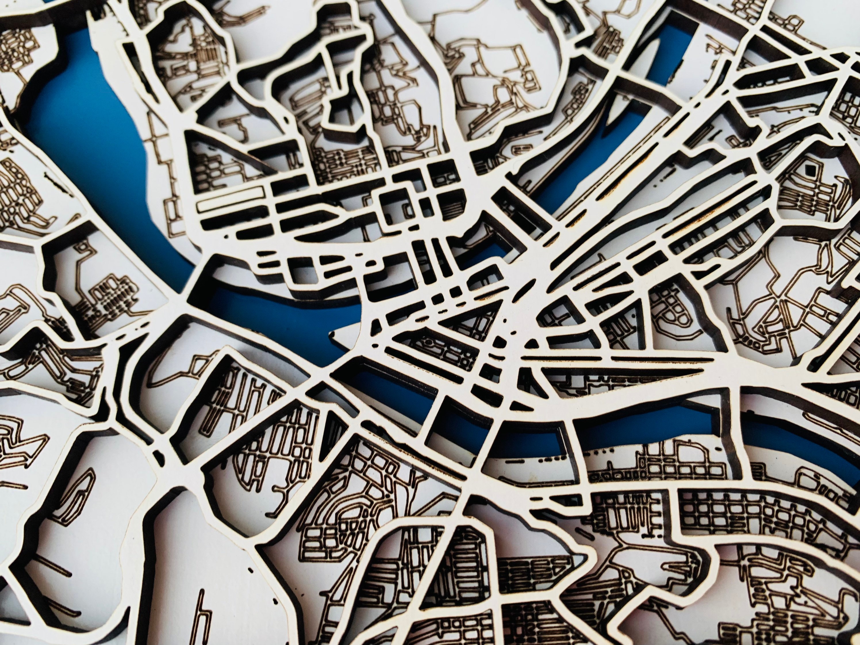 Laser Cut City Map, Personalized Laser Cut Wood Map, 5th Anniversary ...