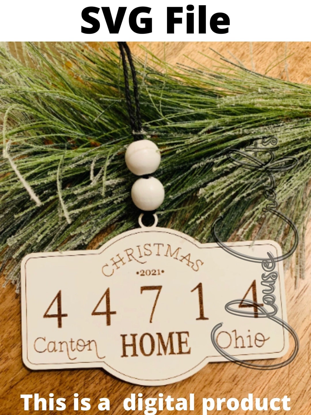 Zip Code Ornament SVG File, Zip Code Glowforge Ornament, Personalized ...