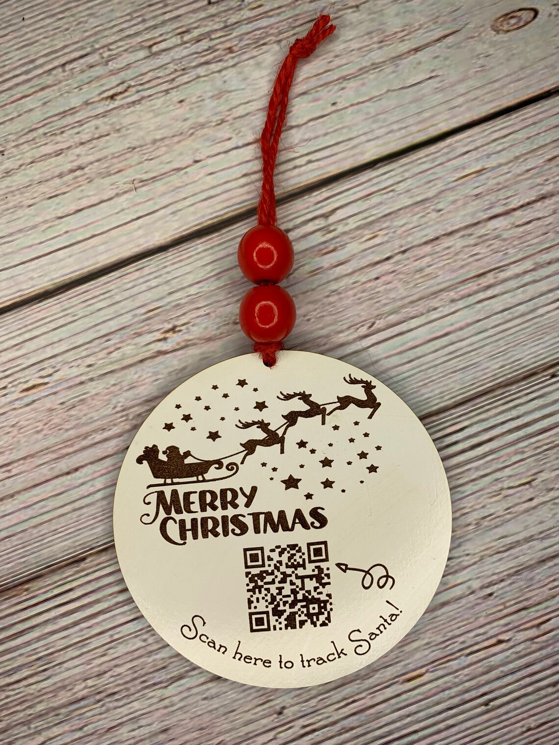 Santa Tracker Ornament QR Code a Santa Tracker Ornament | Etsy