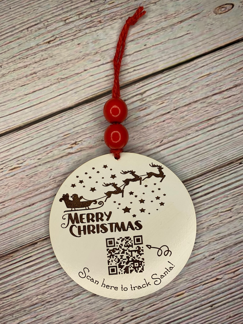 Santa Tracker Ornament QR Code a Santa Tracker Ornament | Etsy
