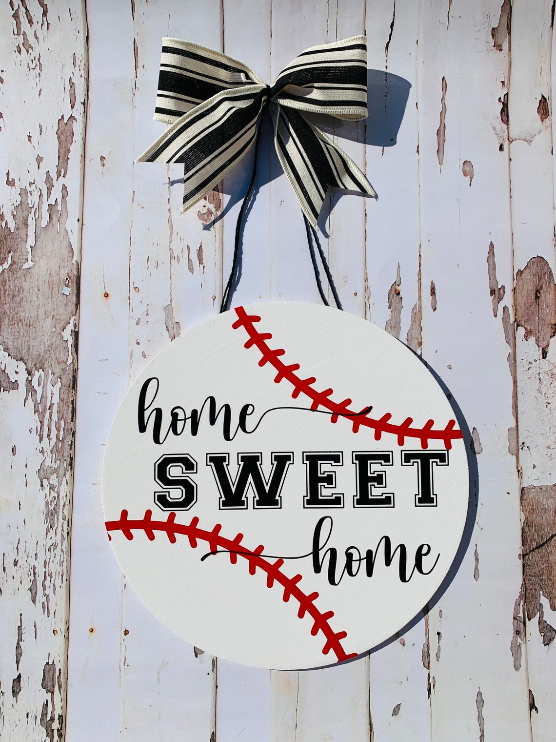 Baseball-themed Home Sweet Home Door Hanger Baseball Welcome - Etsy