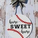 Baseball-themed Home Sweet Home Door Hanger, Baseball Welcome Sign ...