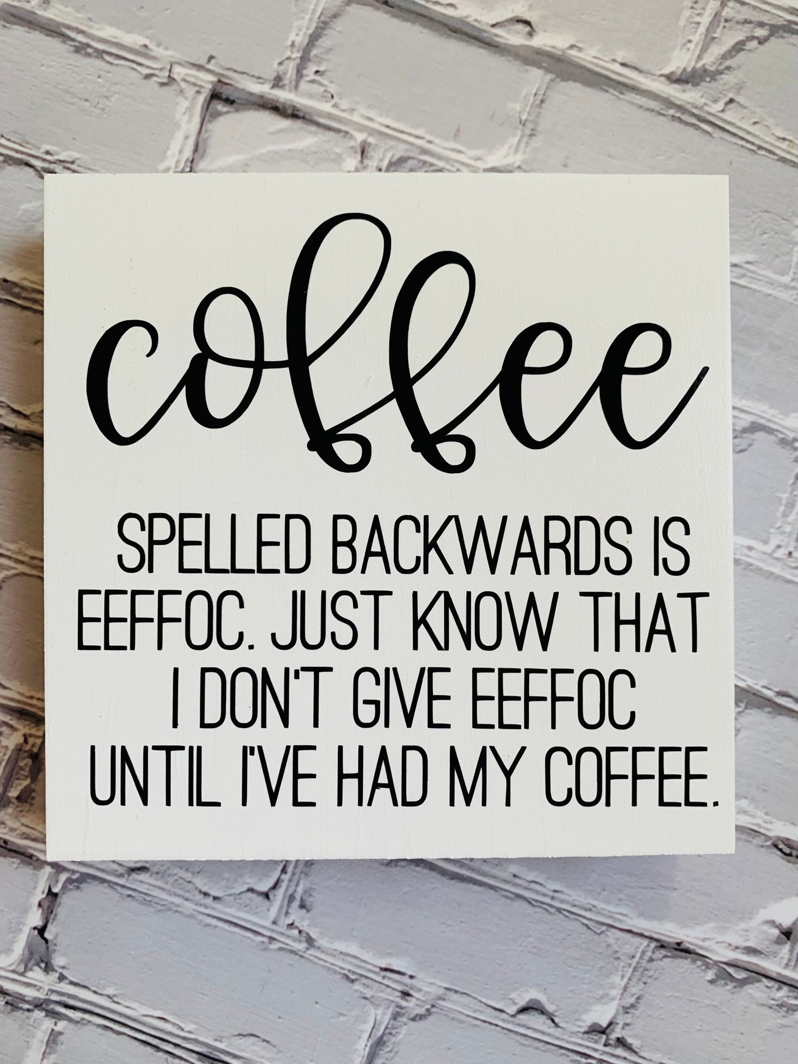 Coffee Spelled Backwards is Eeffoc Coffee Sign Coffee Bar - Etsy
