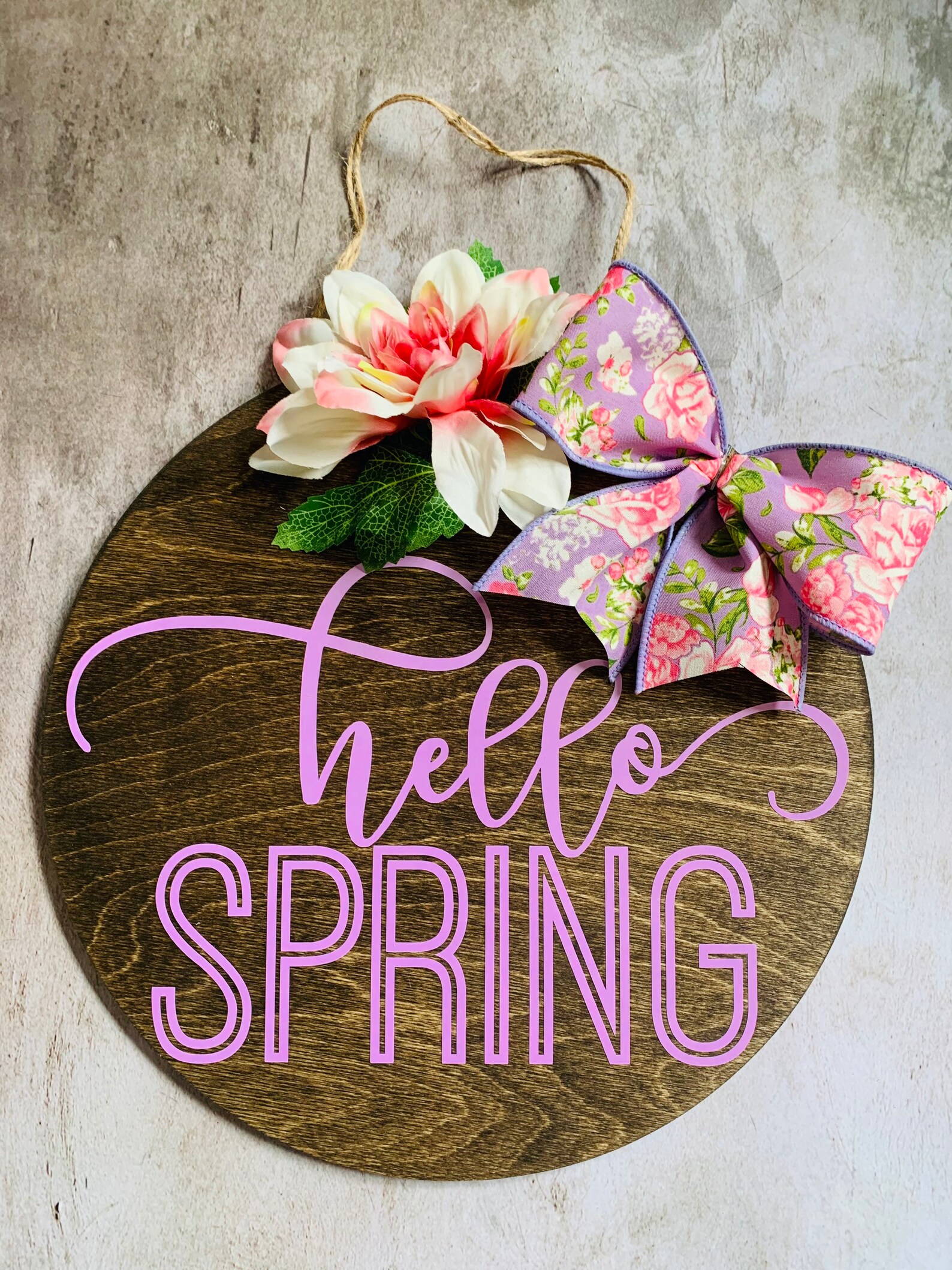 12" Hello Spring Door Hanger, Hello Spring, Spring Flowers Door Hanger ...
