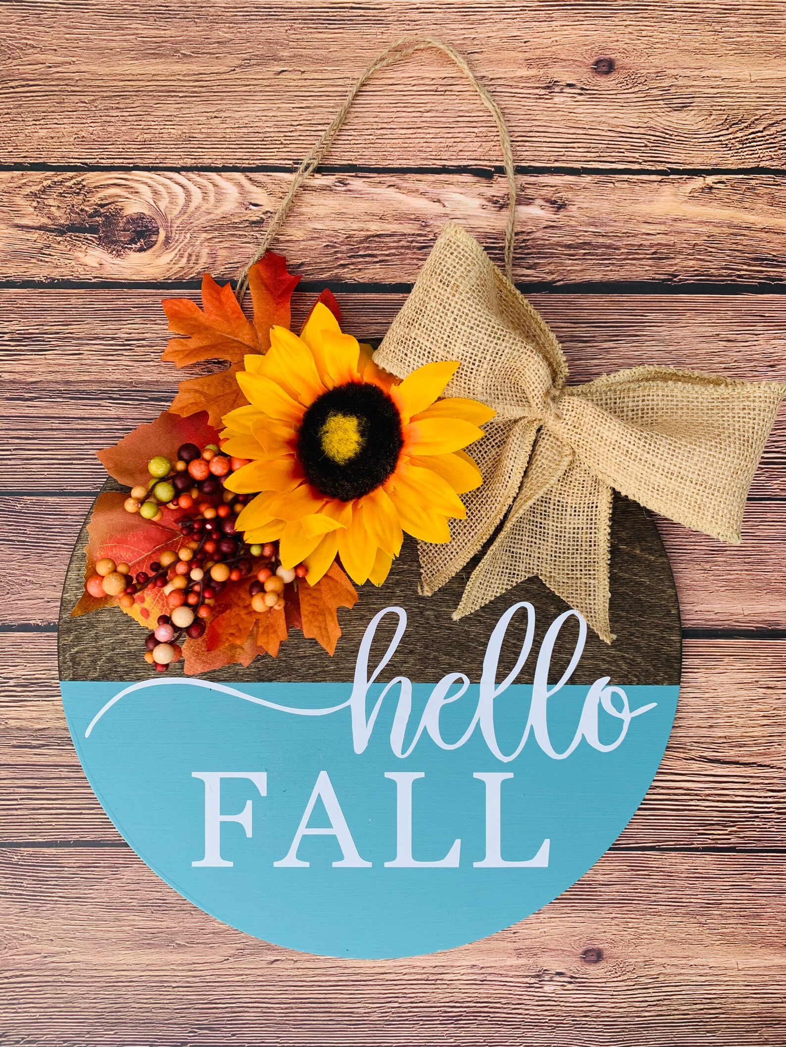 Hello Fall, Welcome Door Hanger, Round Door Hanger, Welcome Door Sign ...
