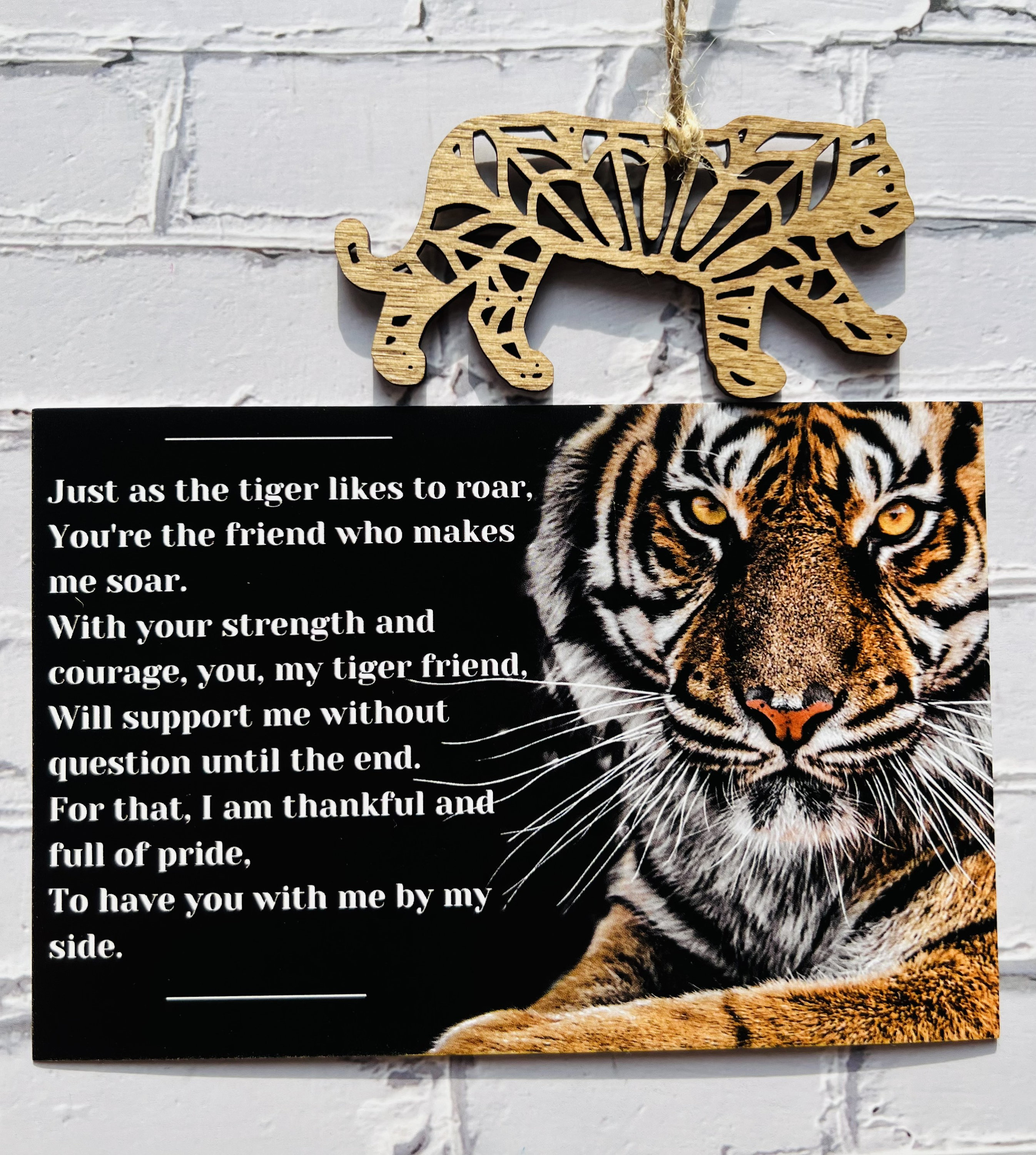 Tiger Friendship Gift, Tiger Ornament, Tiger Friendship Message, Tiger ...