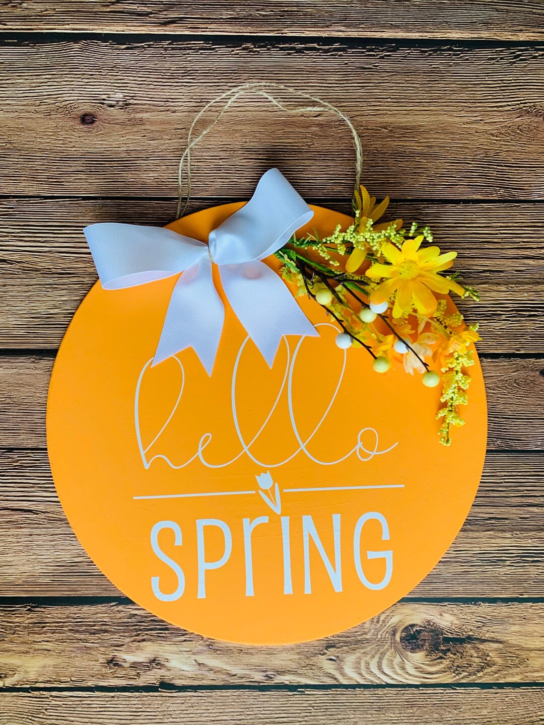 12" Hello Spring Door Hanger, Hello Spring, Spring Flowers Door Hanger ...