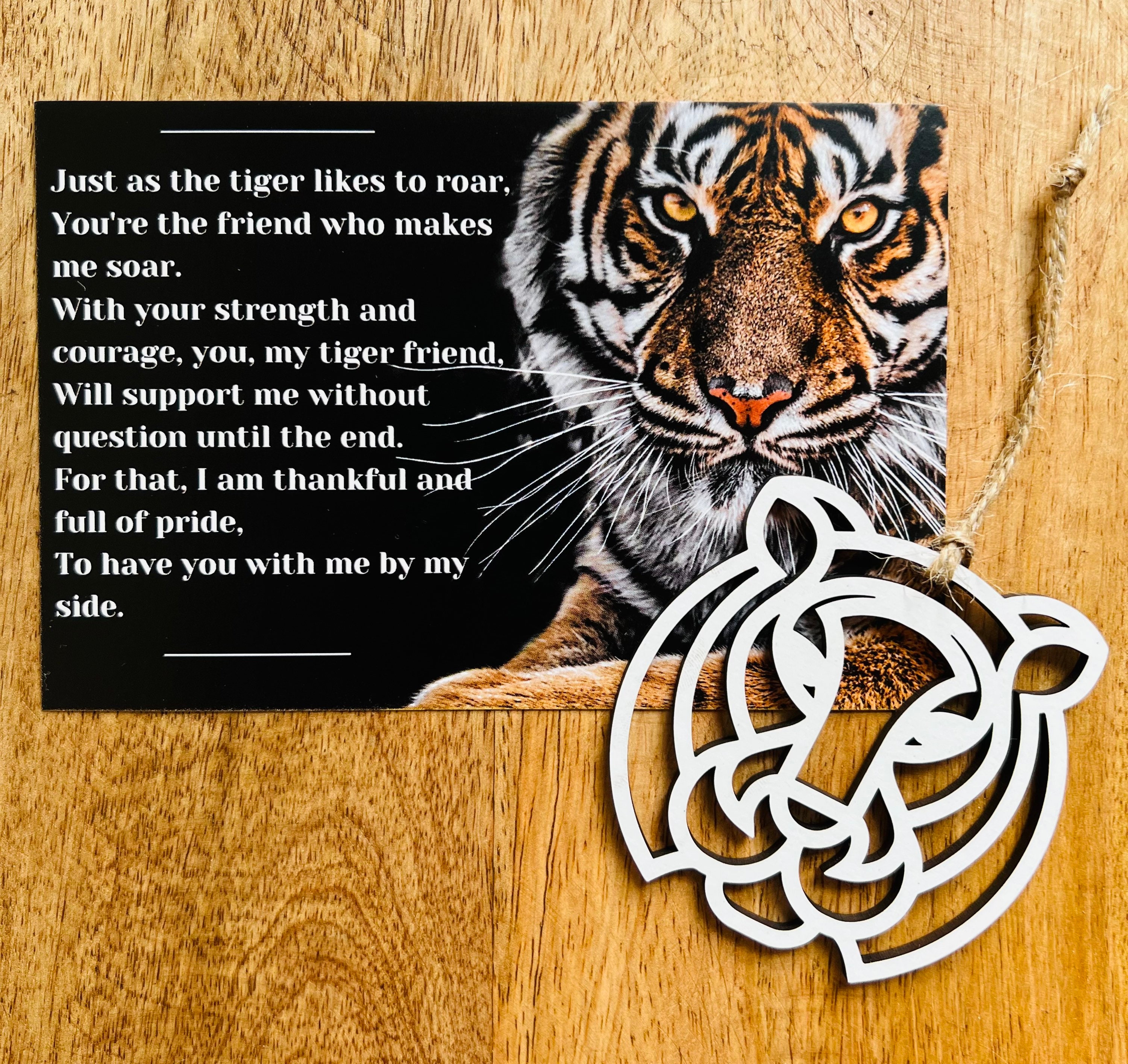 Tiger Friendship Gift, Tiger Ornament, Tiger Friendship Message, Tiger ...
