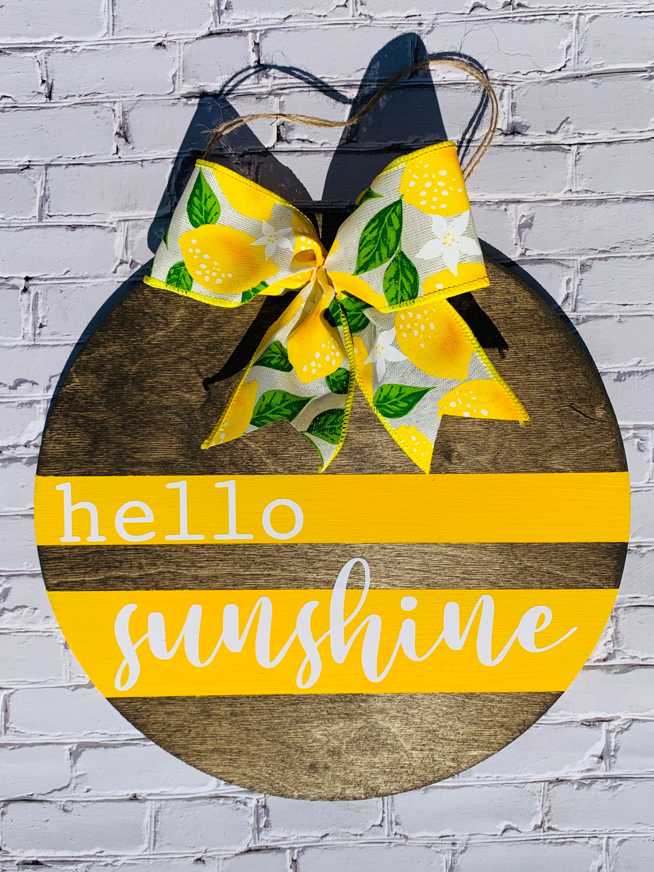 Hello Sunshine Door Hanger Lemon Door Hanger Round Door - Etsy