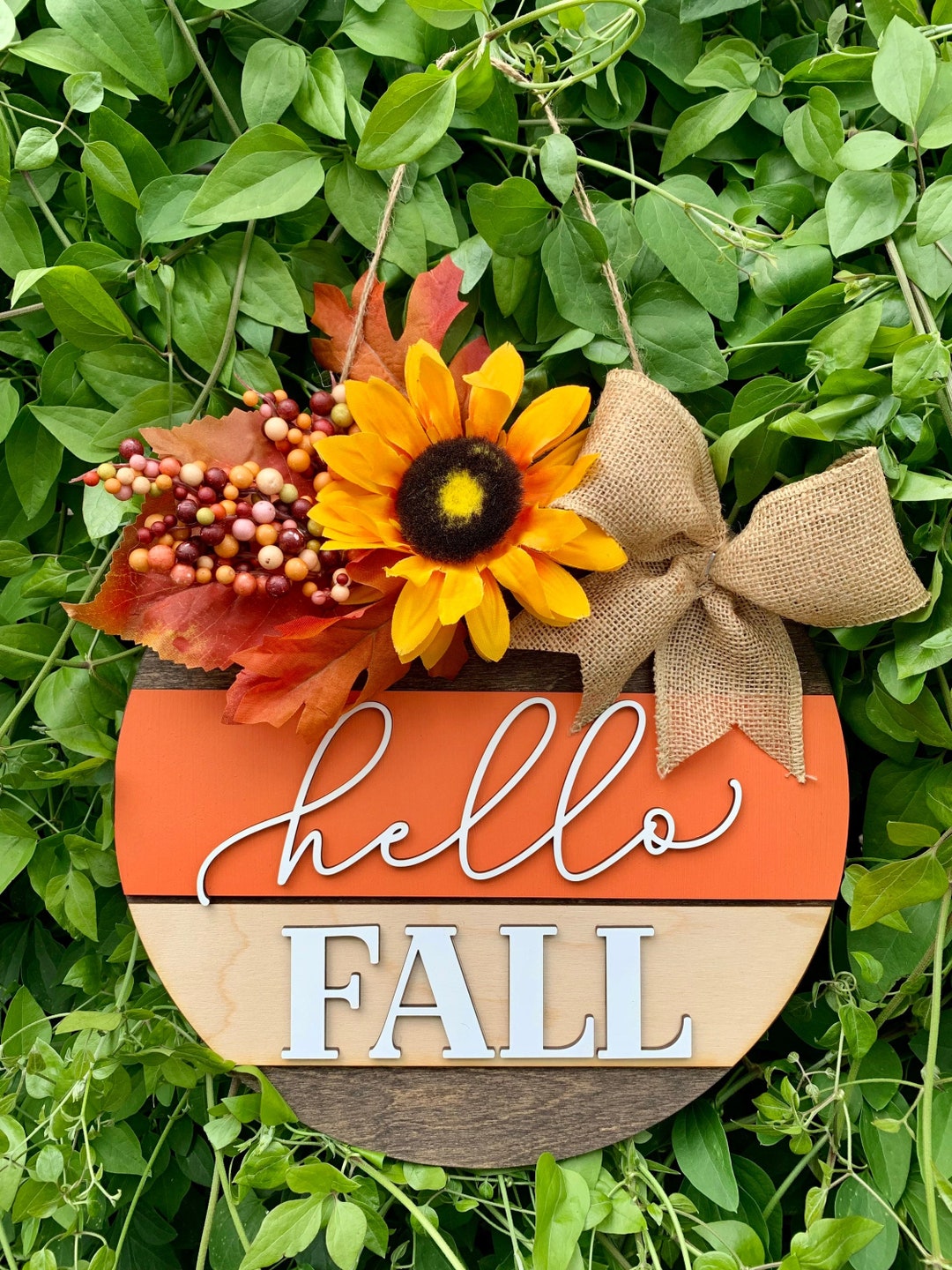 12" 3D Hello Fall, Fall Door Hanger, Fall Door Hanger, Hello Fall Door ...