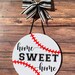 Baseball-themed Home Sweet Home Door Hanger, Baseball Welcome Sign ...