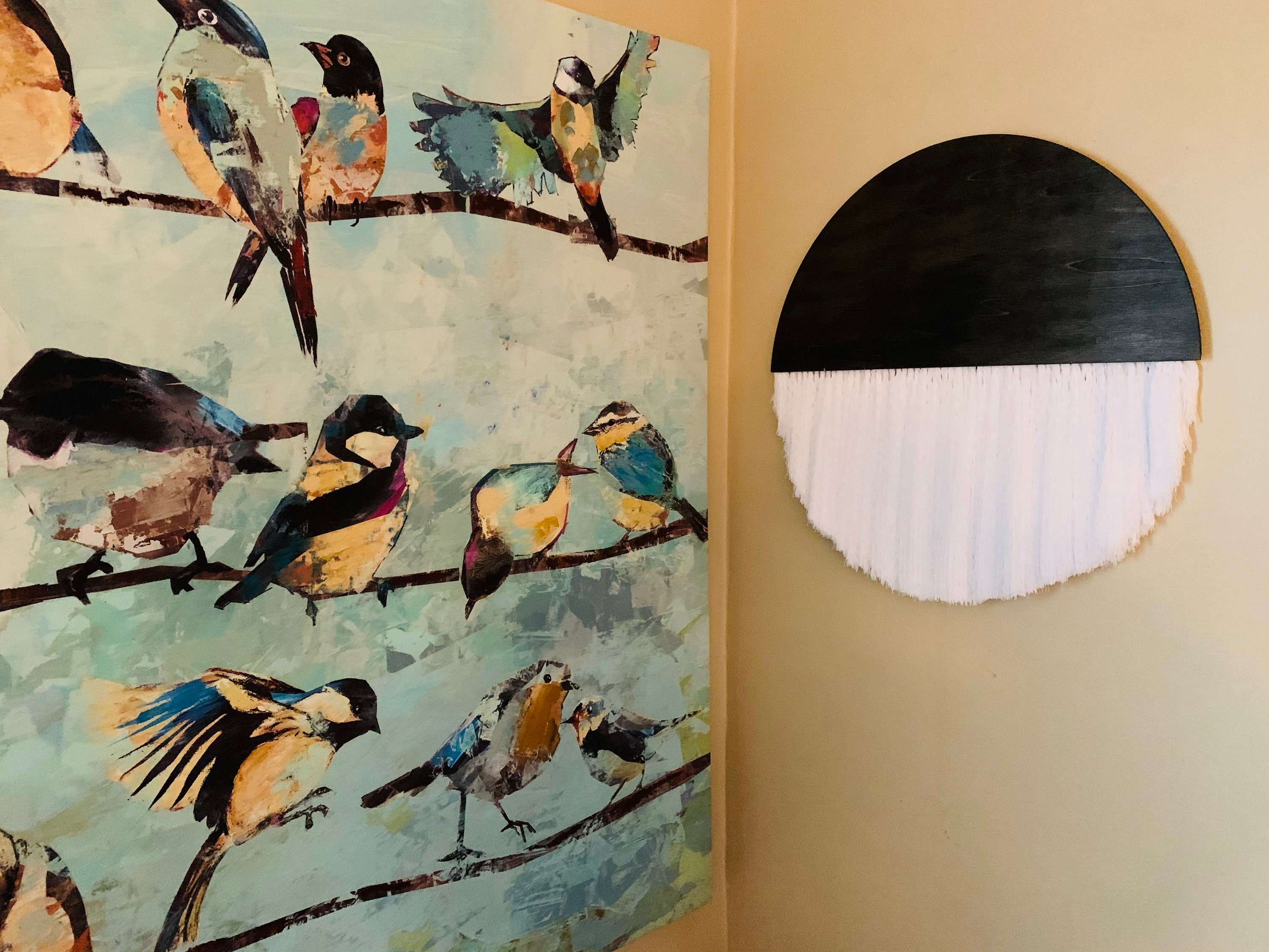 Half Circle Fringe String Wall Art Boho Chic Wall Hanging | Etsy