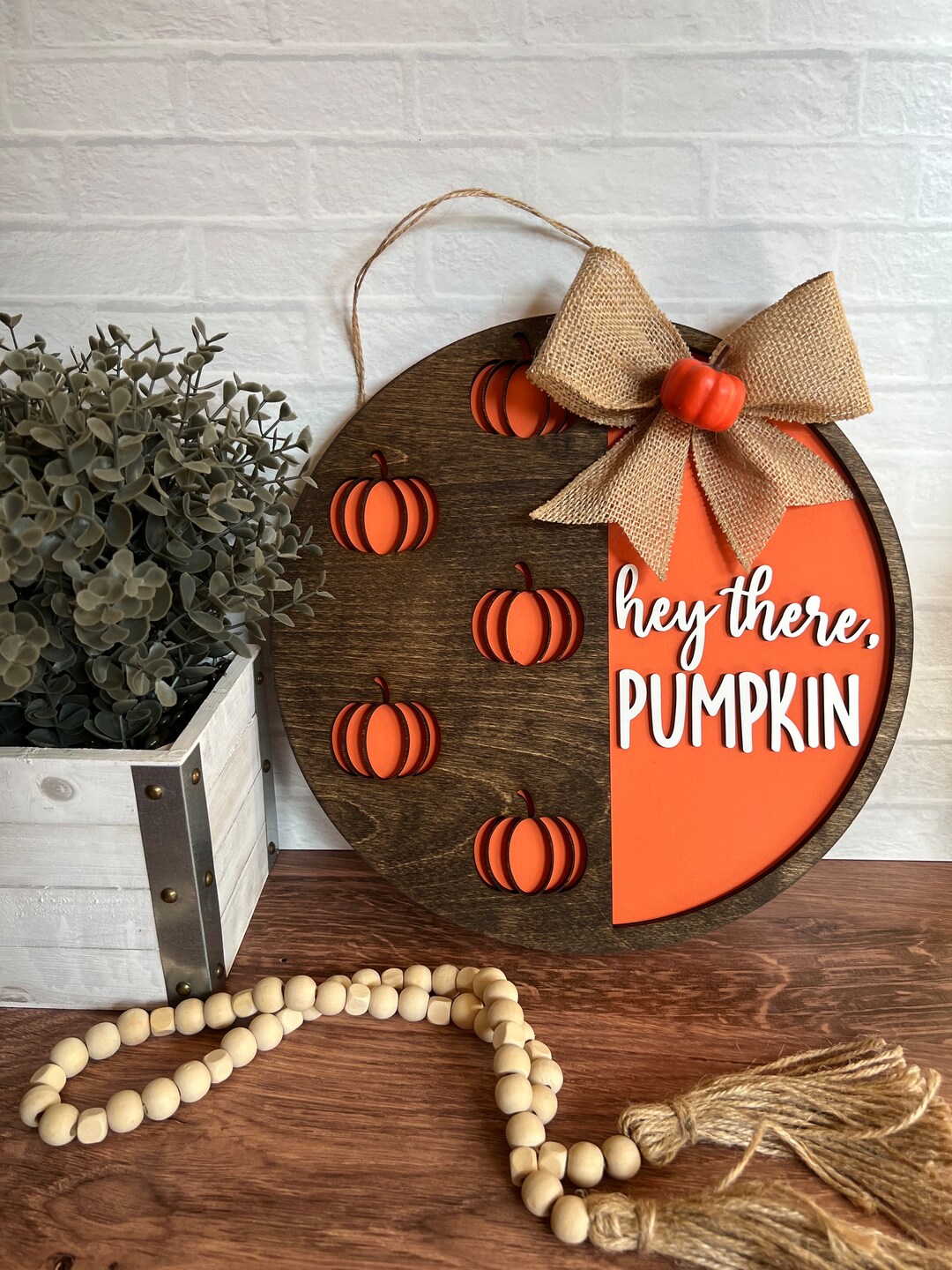 Hey There Pumpkin Round Sign SVG, Layered Pumpkin Sign SVG, Fall Decor ...