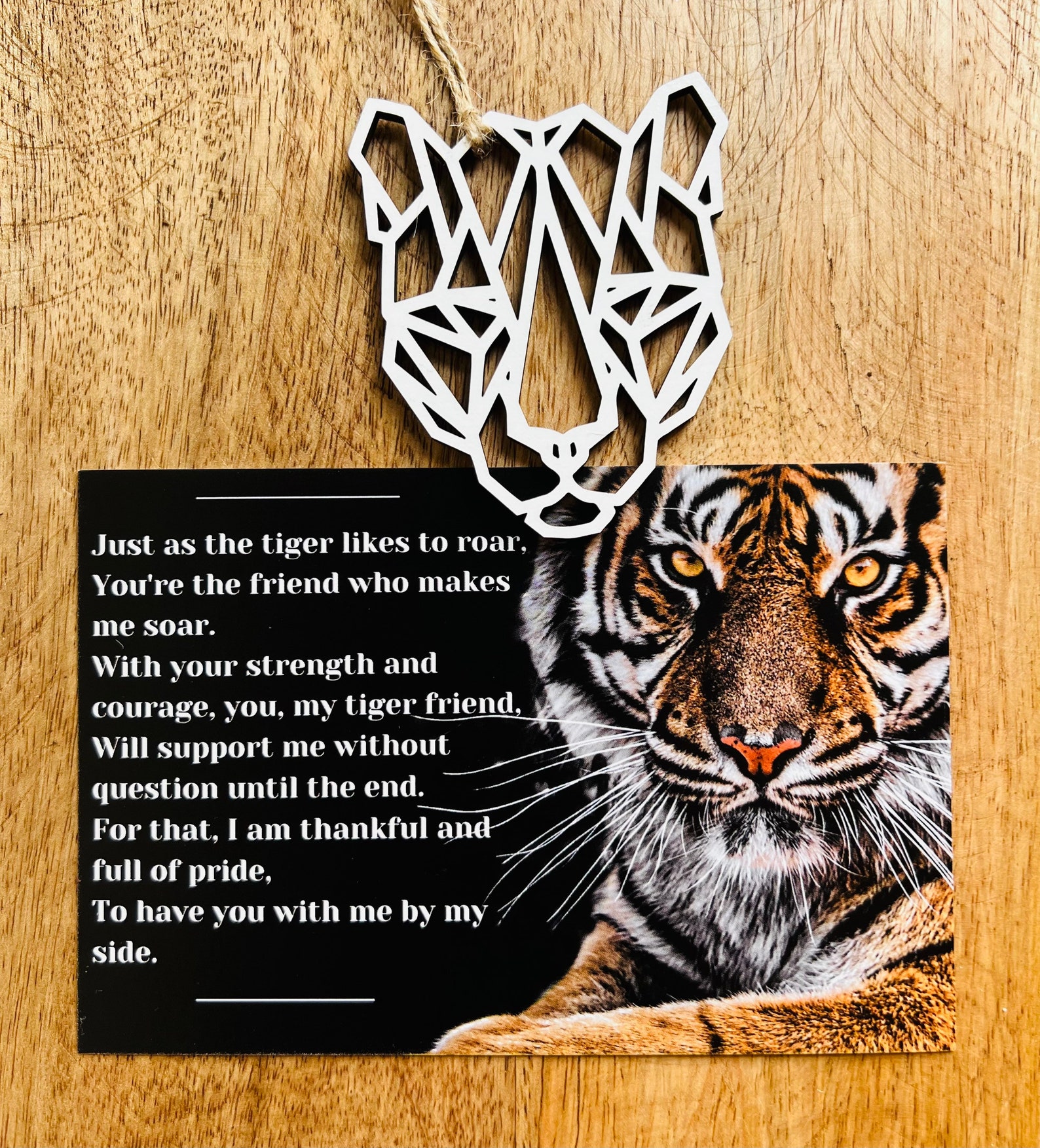 Tiger Friendship Gift, Tiger Ornament, Tiger Friendship Message, Tiger ...