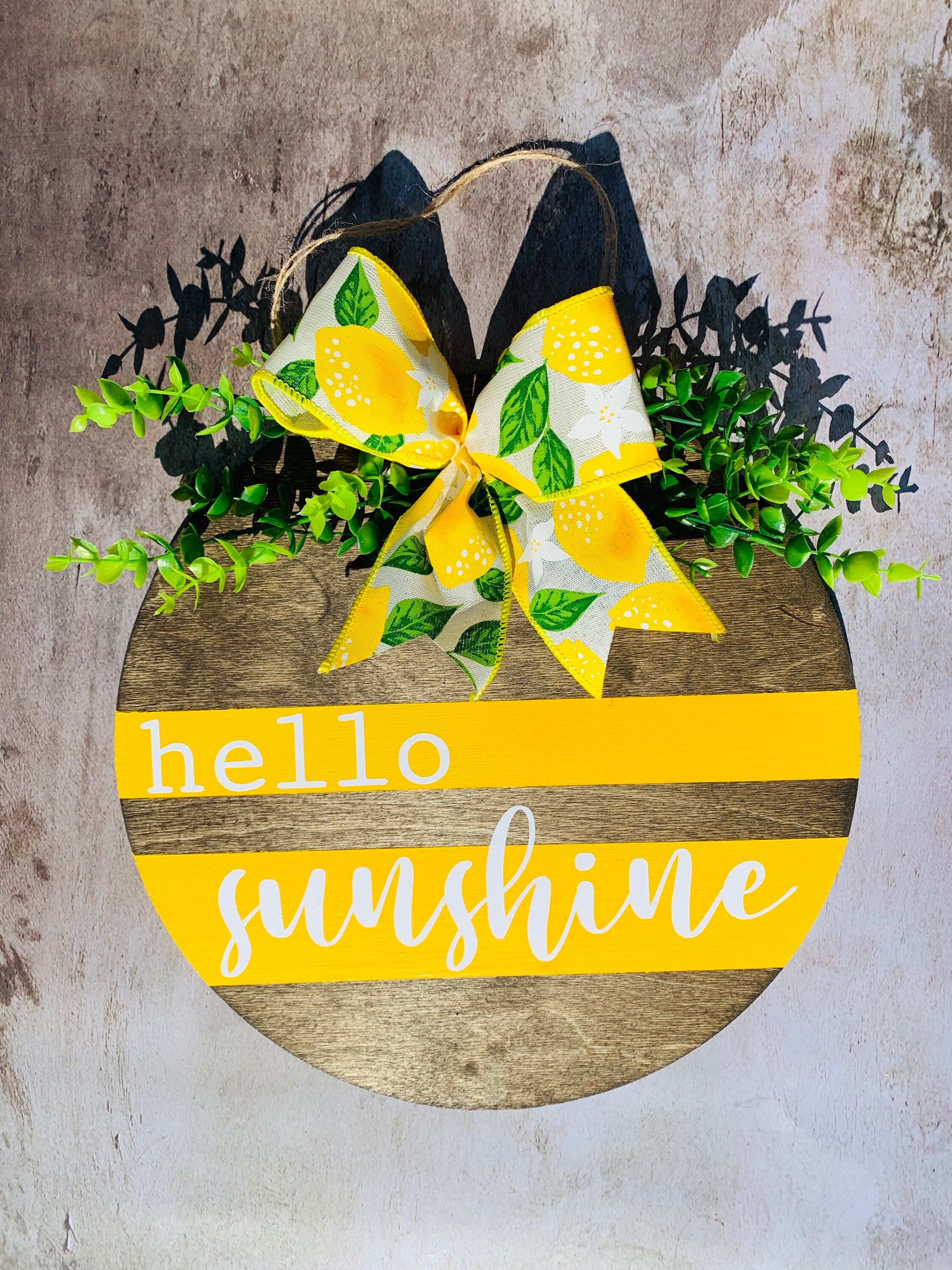 Hello Sunshine Door Hanger Lemon Door Hanger Round Door - Etsy