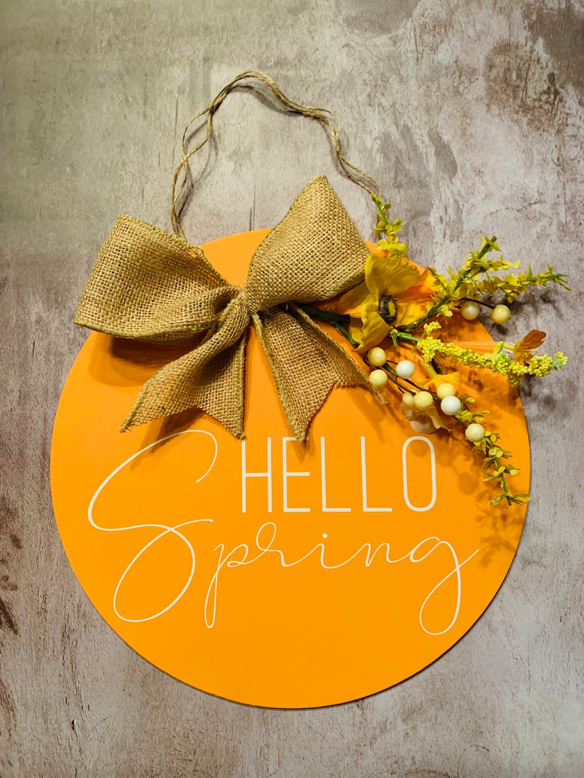 12" Hello Spring Door Hanger, Hello Spring, Spring Flowers Door Hanger ...