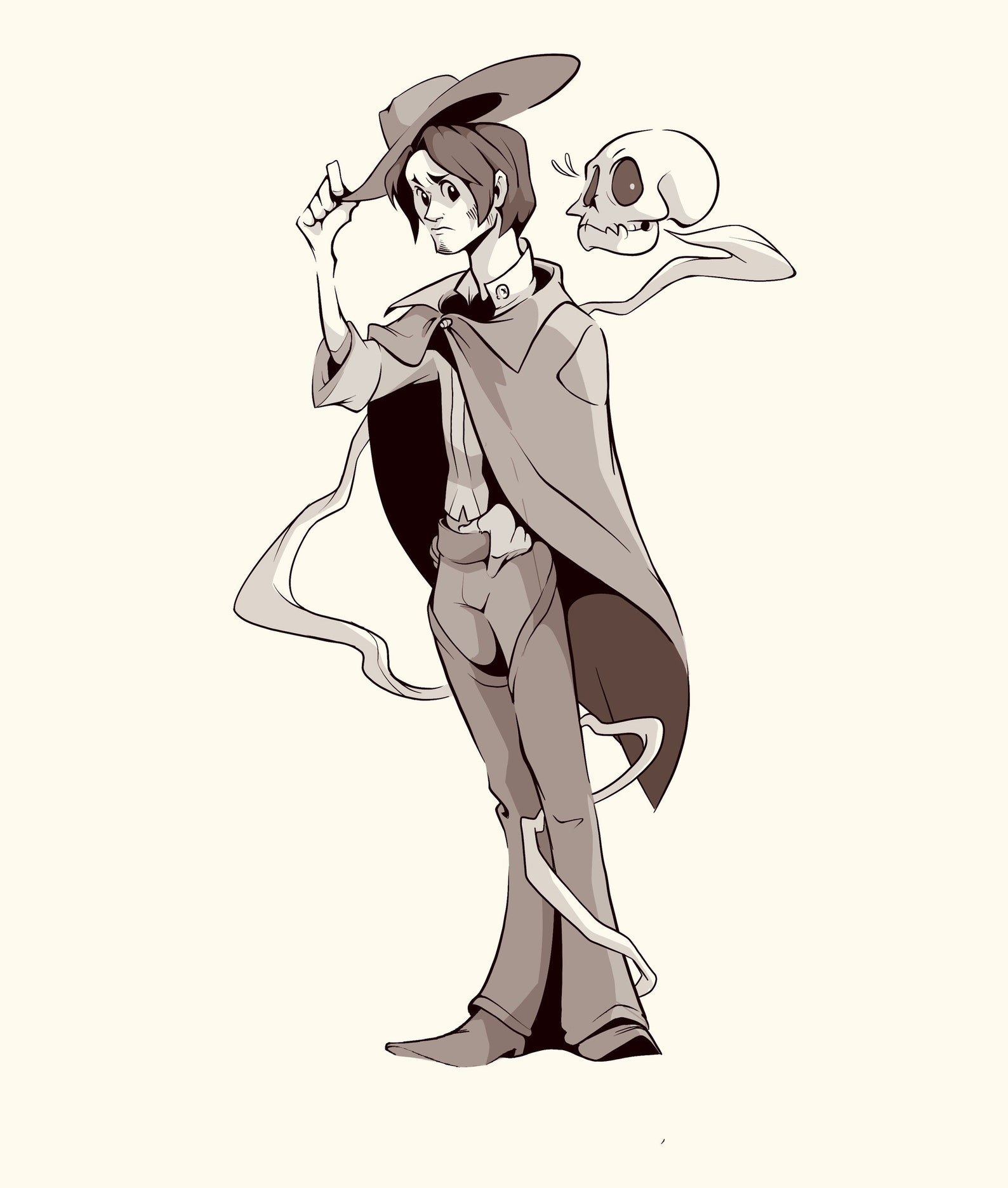 Digital Character Art Commission Monotone | Etsy