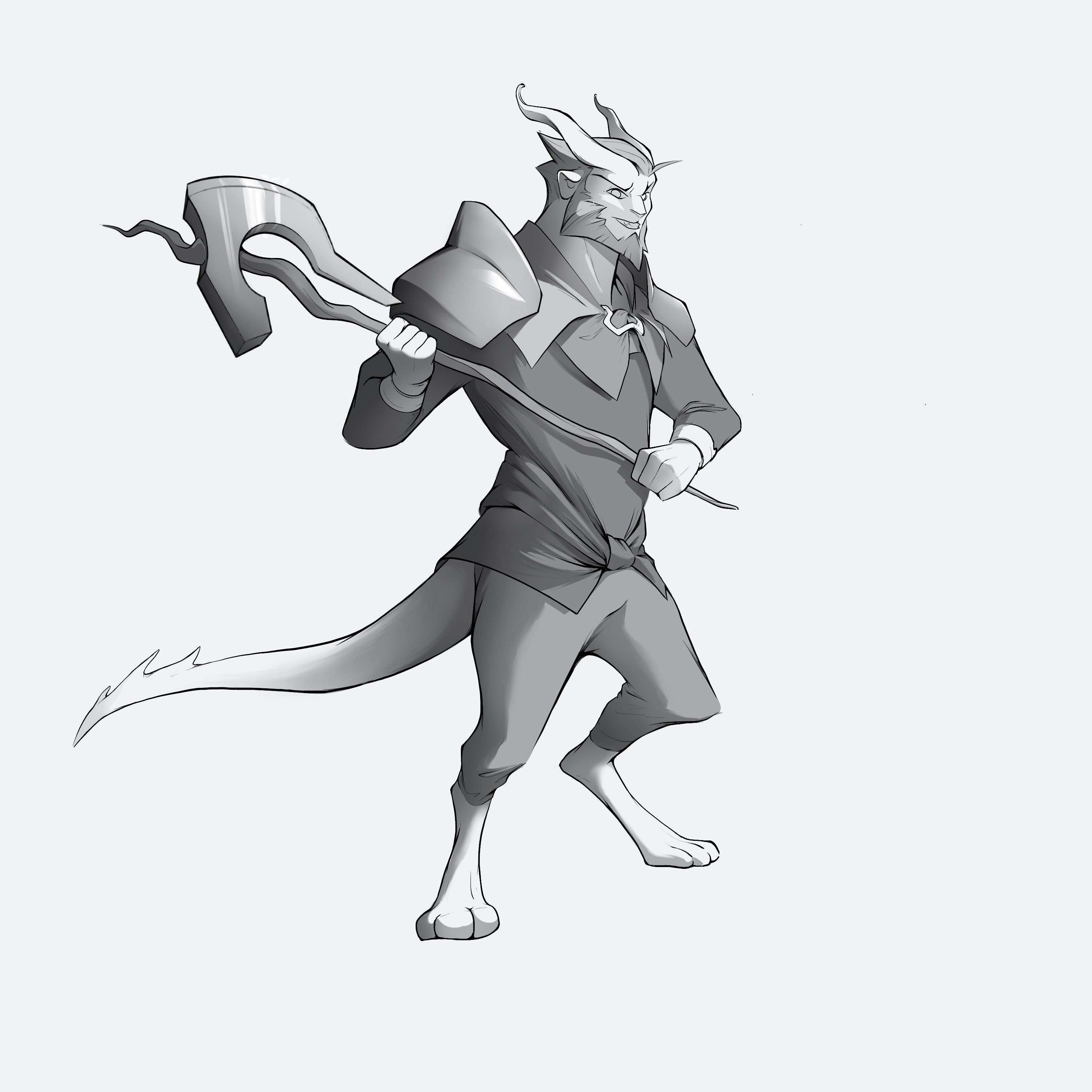 Digital Character Art Commission monotone | Etsy