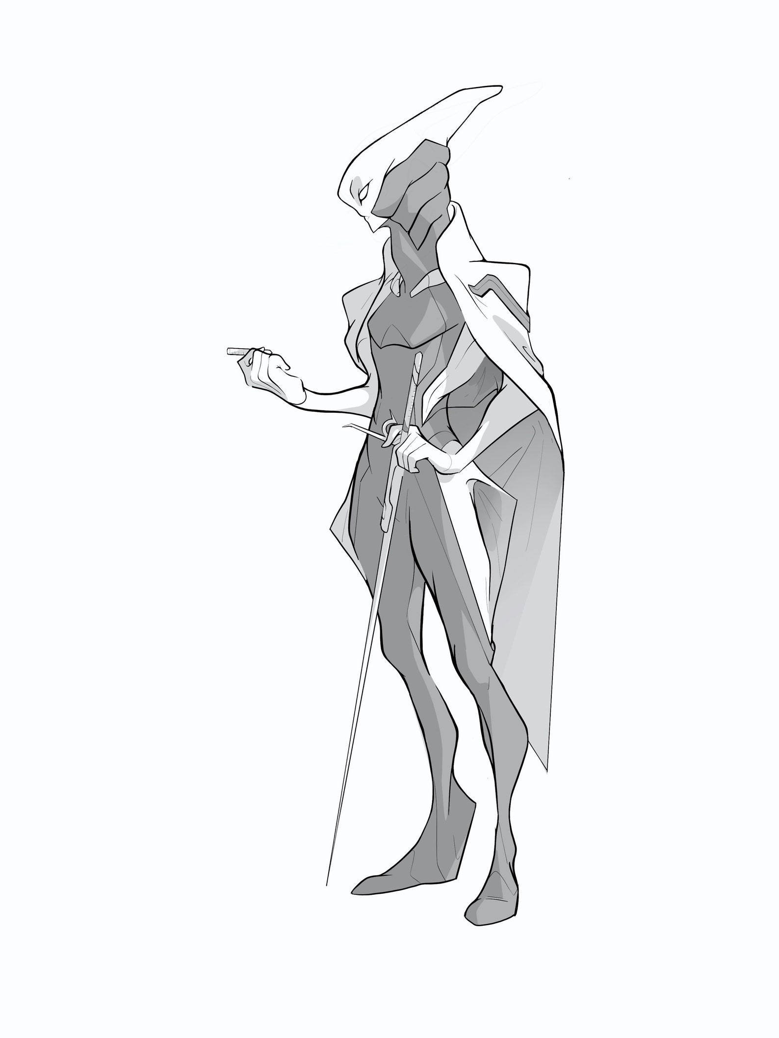 Digital Character Art Commission Monotone - Etsy