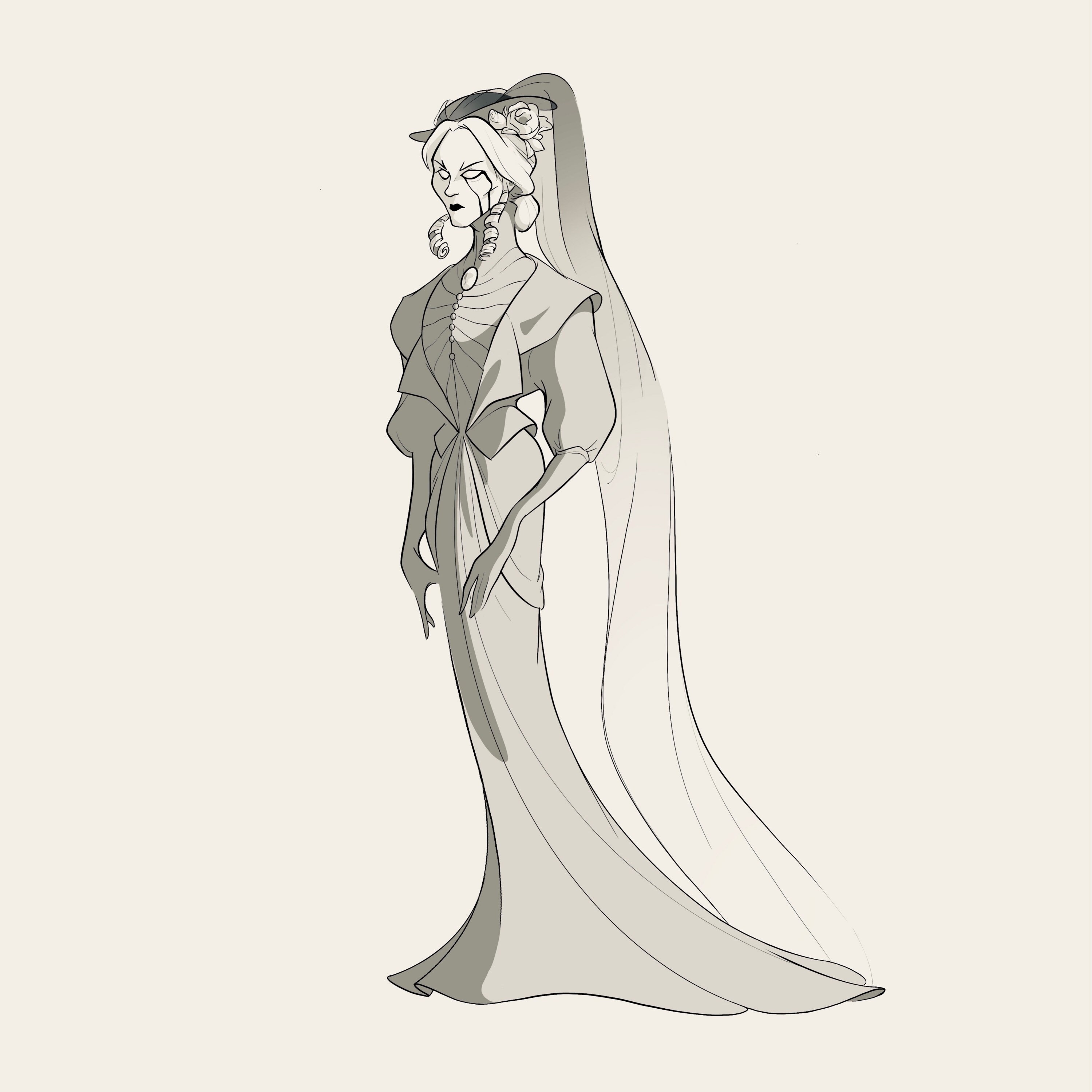 Digital Character Art Commission monotone | Etsy