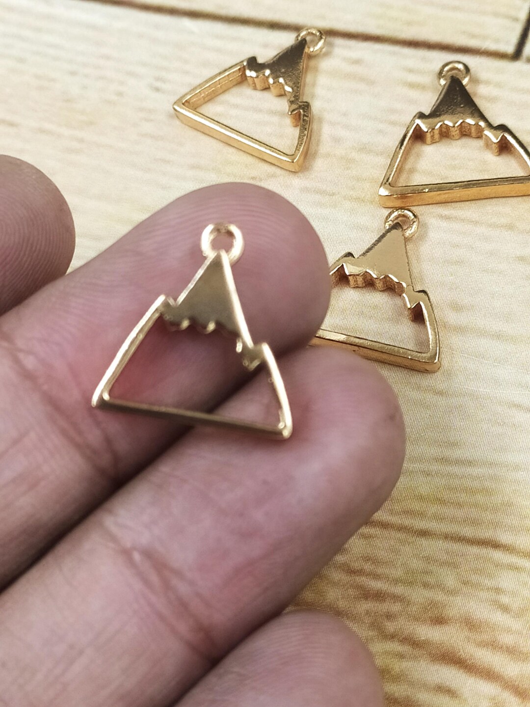 Mountain Open Bezel Frames - Gold & Silver Plated Pendants (10 Pcs) - Etsy