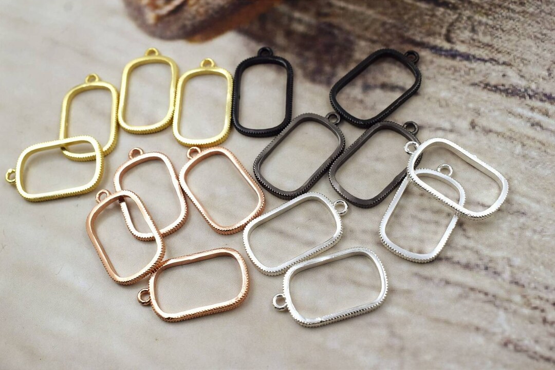 Elongated Oval Bezel Pendant, Resin Jewelry Frame (18x36mm), Pressed ...