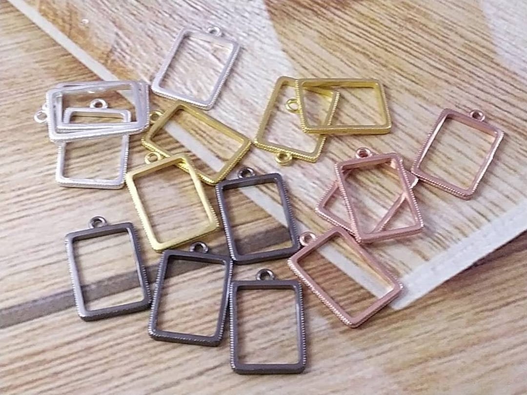 18x30mm Open Back Bezel Frames for Pendant & Keychain, Blank Bezel ...