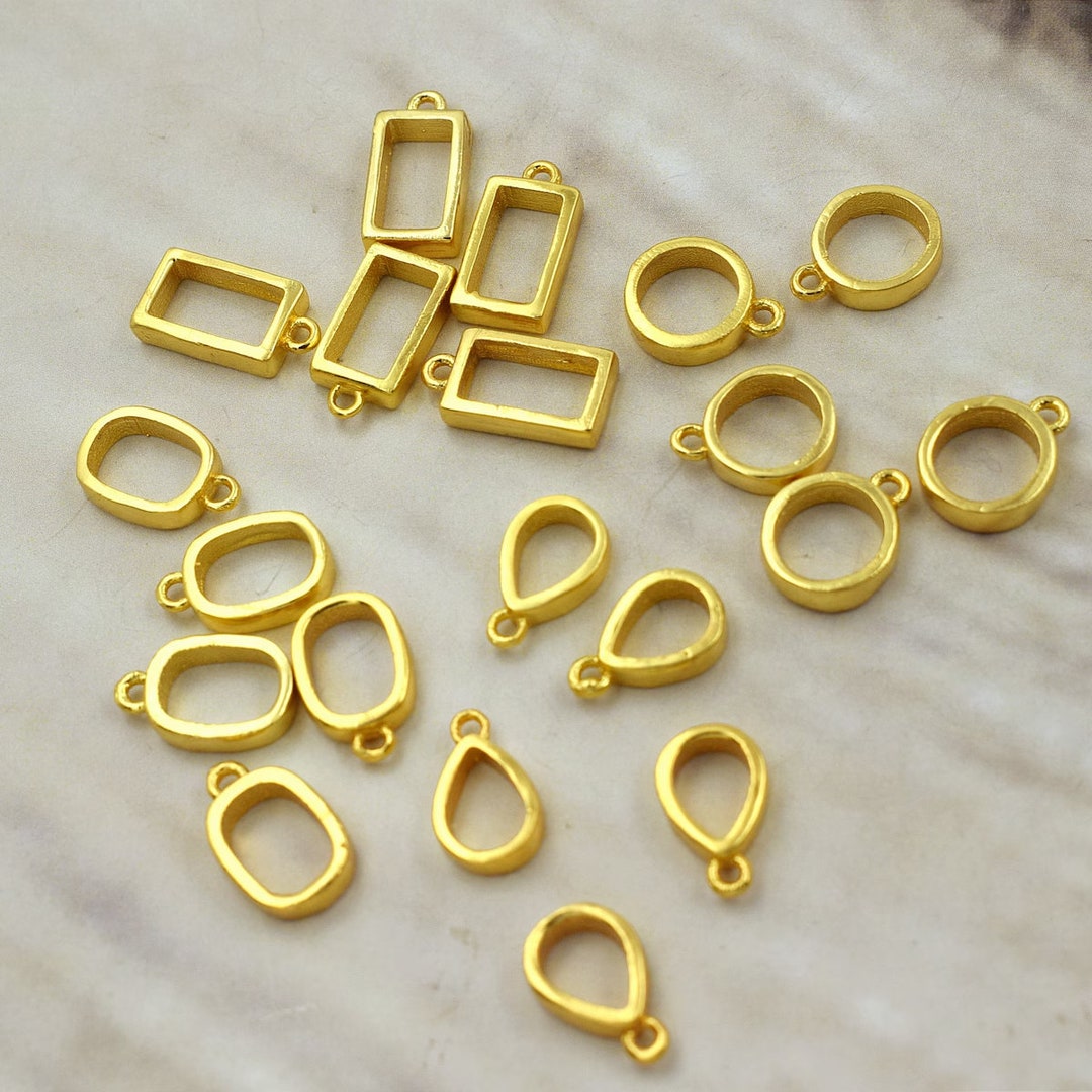 20 Pcs. Open Back Bezels for Resin Pressed Flower Jewelry. Bezel Blanks ...