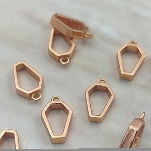 Small Coffin Charms Frames. Open Back Bezel Frames. Hollow Charm Bezel ...