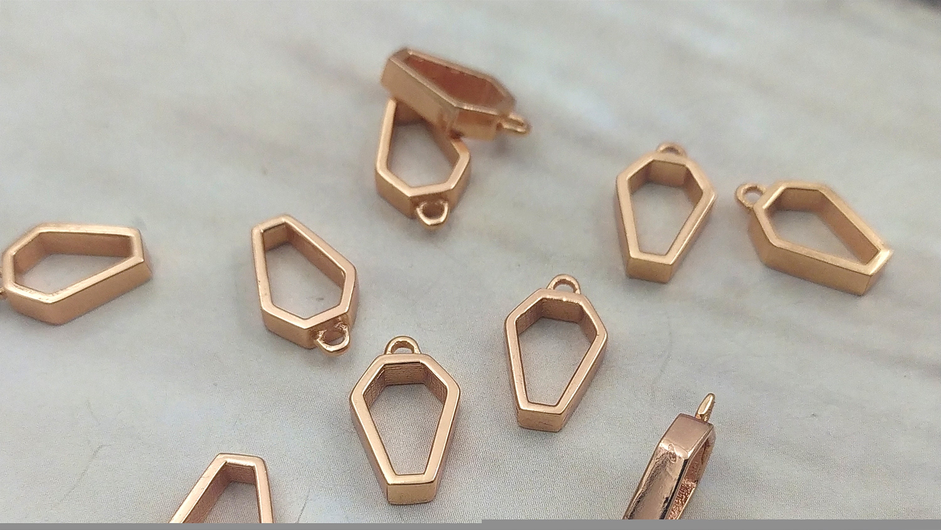 Small Coffin Charms Frames. Open Back Bezel Frames. Hollow Charm Bezel ...