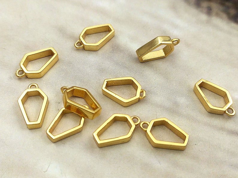 Small Coffin Charms Frames. Open Back Bezel Frames. Hollow Charm Bezel ...