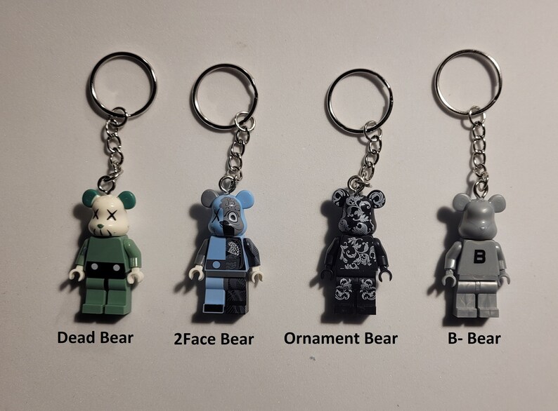 Custom Designer Bear Brick Minifigure Keychain - Etsy