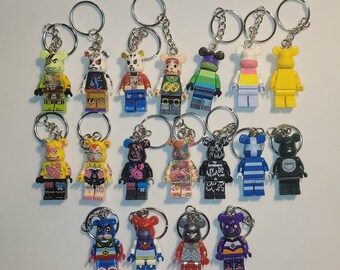 Custom Designer Bear Brick Minifigure Keychain - Etsy