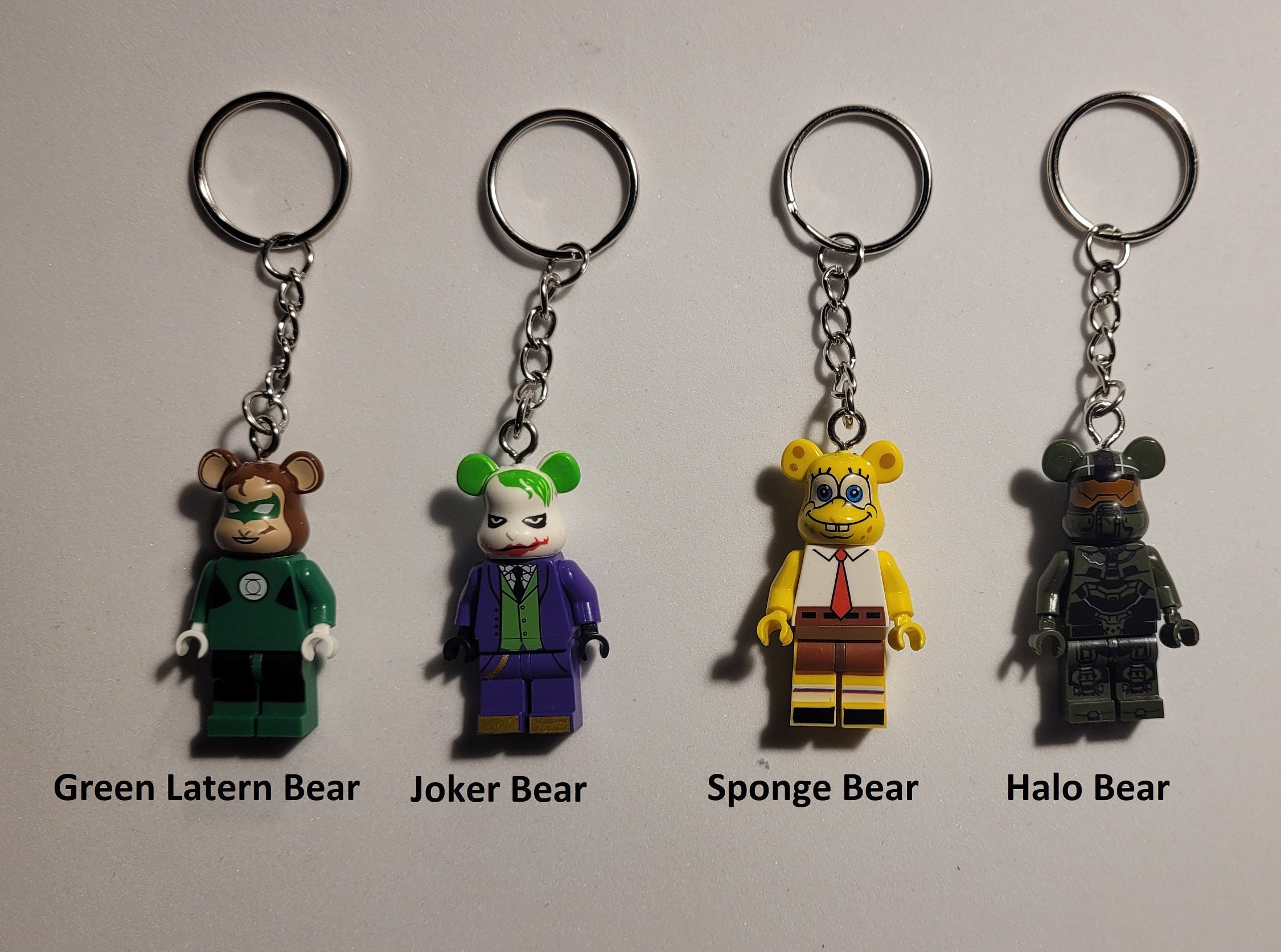 Custom Designer Bear Brick Minifigure Keychain - Etsy