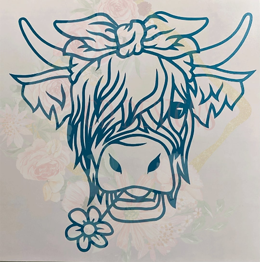 Floral Highland Cow Vinyl Decal: Car, Laptop, Tumbler - Etsy