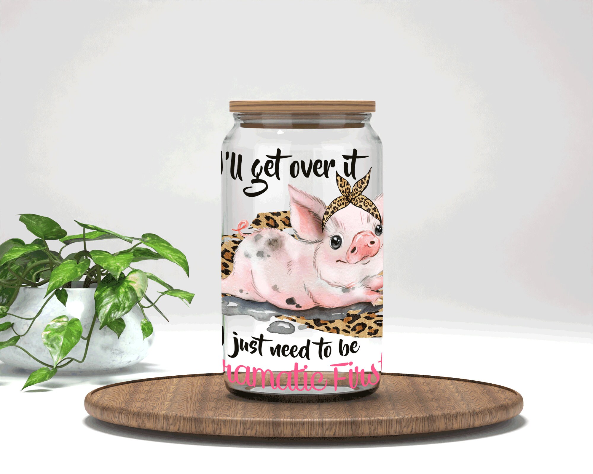 Dramatic Pig Beer Glass Can Cup Glass Can Soda Glass Can - Etsy