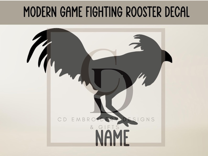 Modern Game Fighting Rooster Car Decal: Chicken Vinyl Sticker / Custom ...